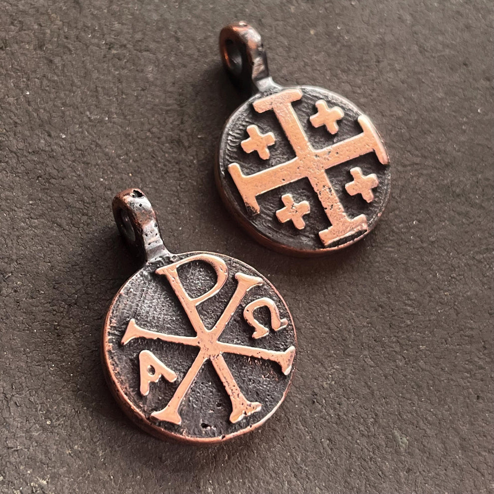 Copper Jerusalem Cross / Crusader Cross Pendant. Made in America. Hand ...