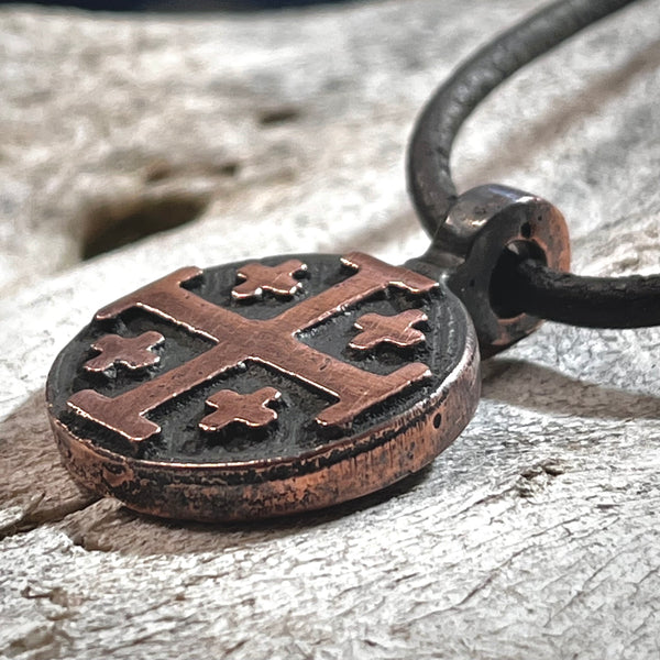Copper Jerusalem Cross / Crusader Cross Pendant. Made in America. Hand ...